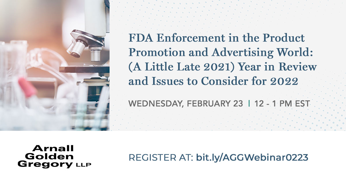 FDA Enforcement in the Product Promotion and Advertising World: (A ...