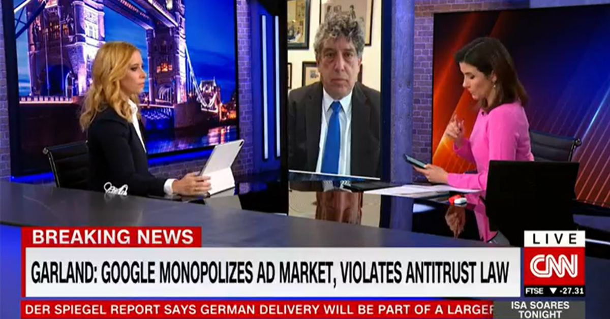 Jeff Jacobovitz Appeared on CNN International to Discuss DOJ’s Newly Filed Antitrust Lawsuit ...