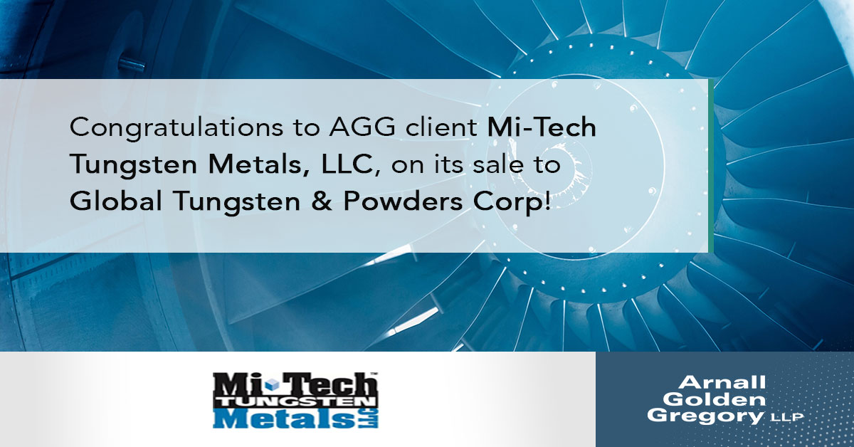 AGG Advises Mi-Tech Tungsten Metals, LLC, Through Government Approval ...