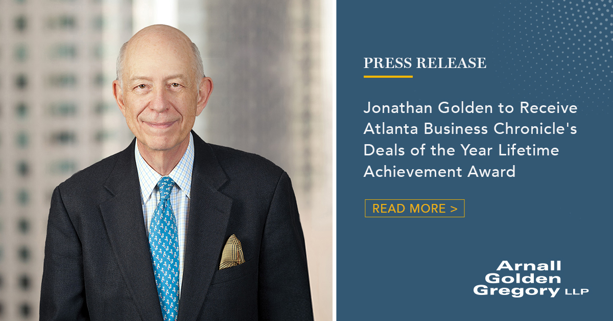 Jonathan Golden to Receive Atlanta Business Chronicle's Deals of the Year Lifetime Achievement ...