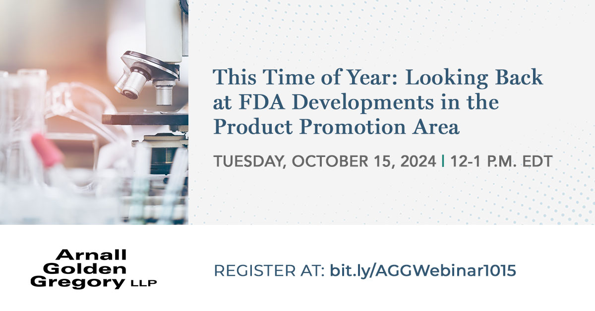 This Time of Year: Looking Back at FDA Developments in the Product ...